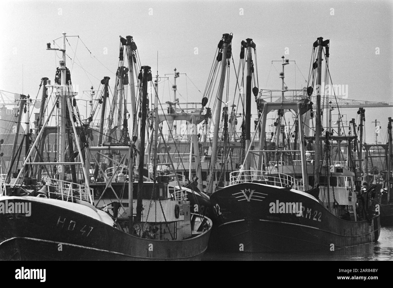 Scheveningen fishing harbour Black and White Stock Photos & Images - Alamy