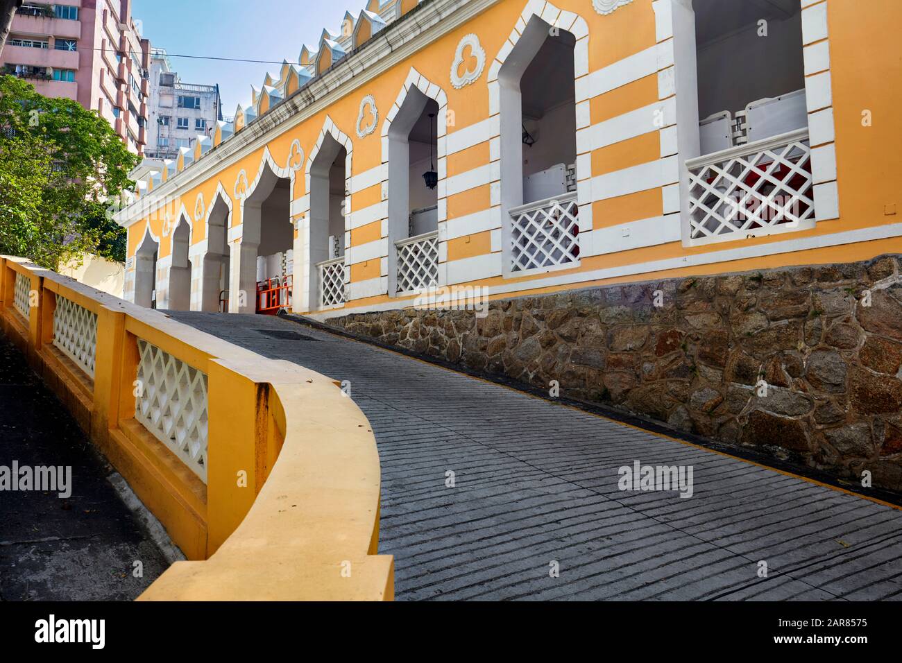 The Moorish Barracks, historical building built in 1874. Macau, China ...
