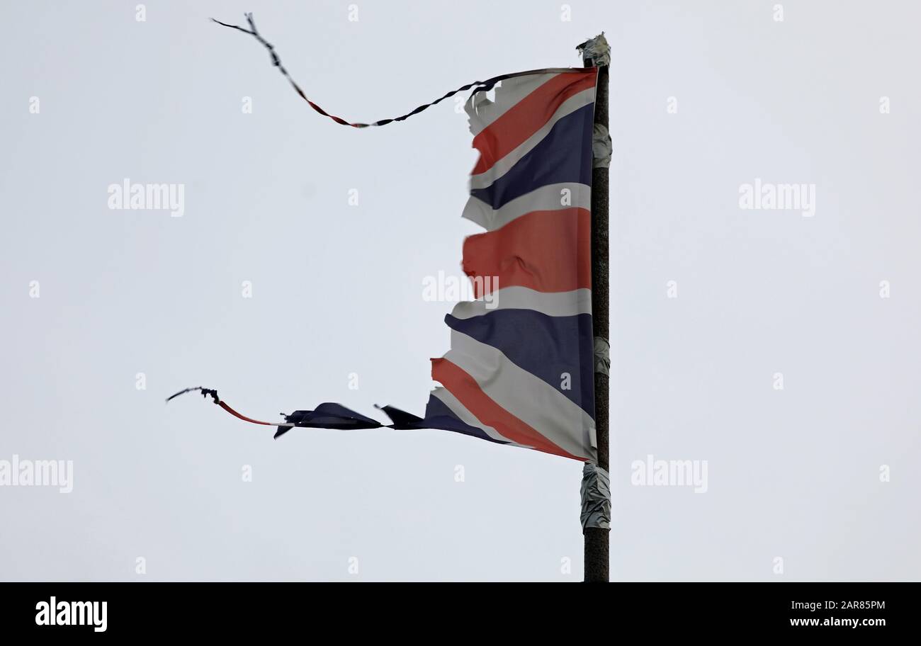 Torn and tattered union jack flag hi-res stock photography and images ...