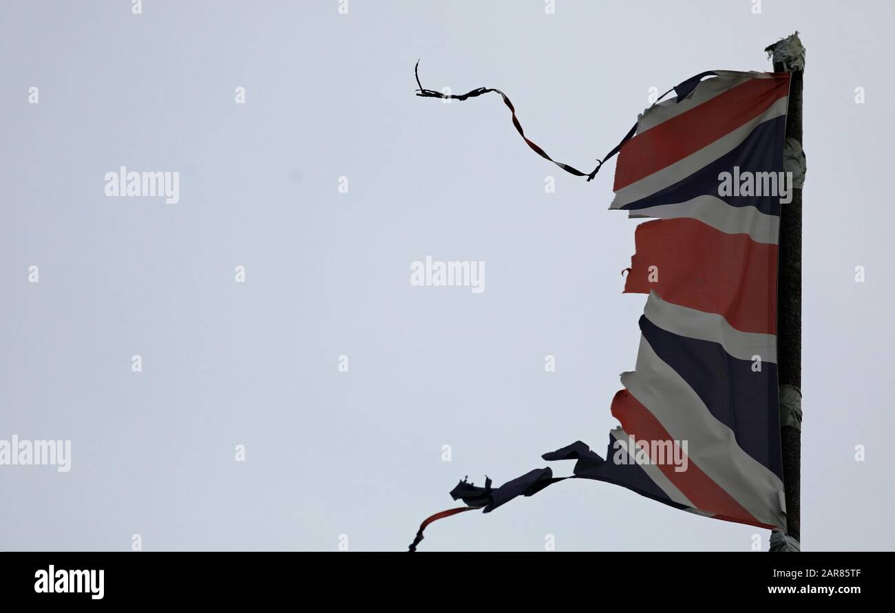 Torn and tattered union jack flag hi-res stock photography and images ...