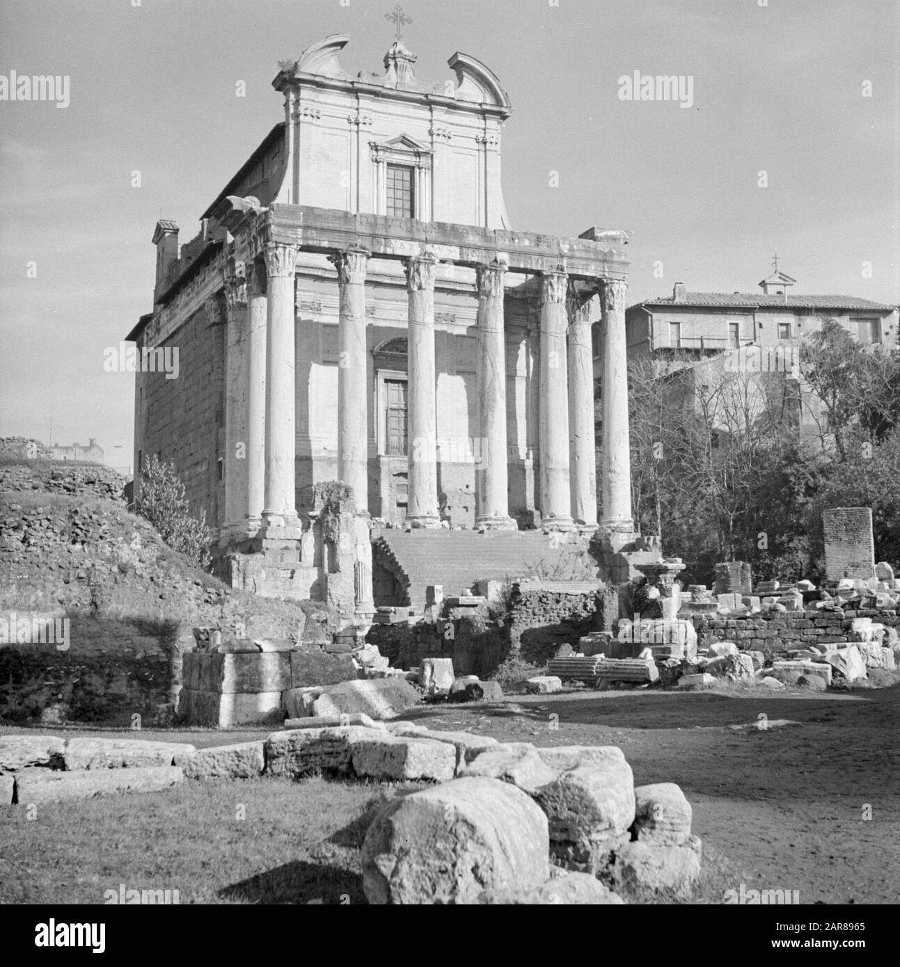 Church built inside roman ruins Black and White Stock Photos & Images ...