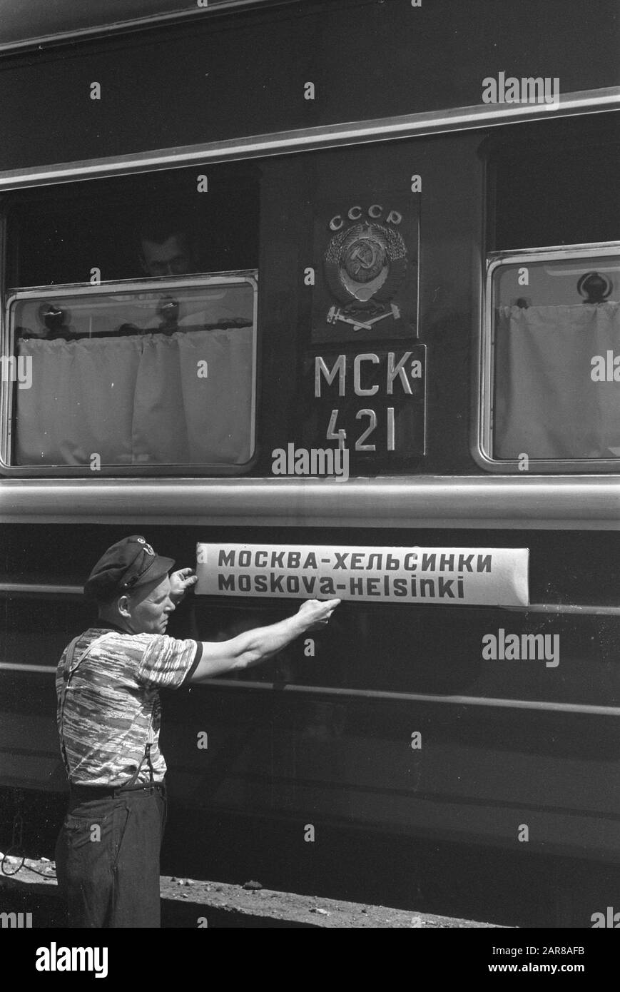 Finland Russian train at Helsinki station Date: 5 July 1967 Location ...