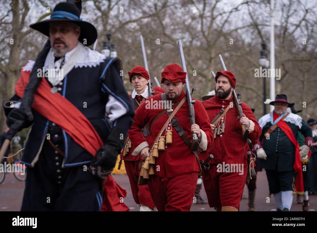 Annual re-enactment of King Charles I execution parade by the English ...
