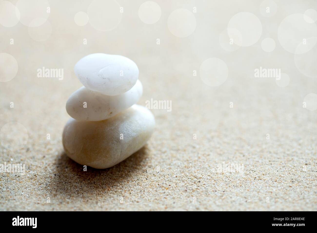 Rock stack in a zen garden Stock Photo - Alamy