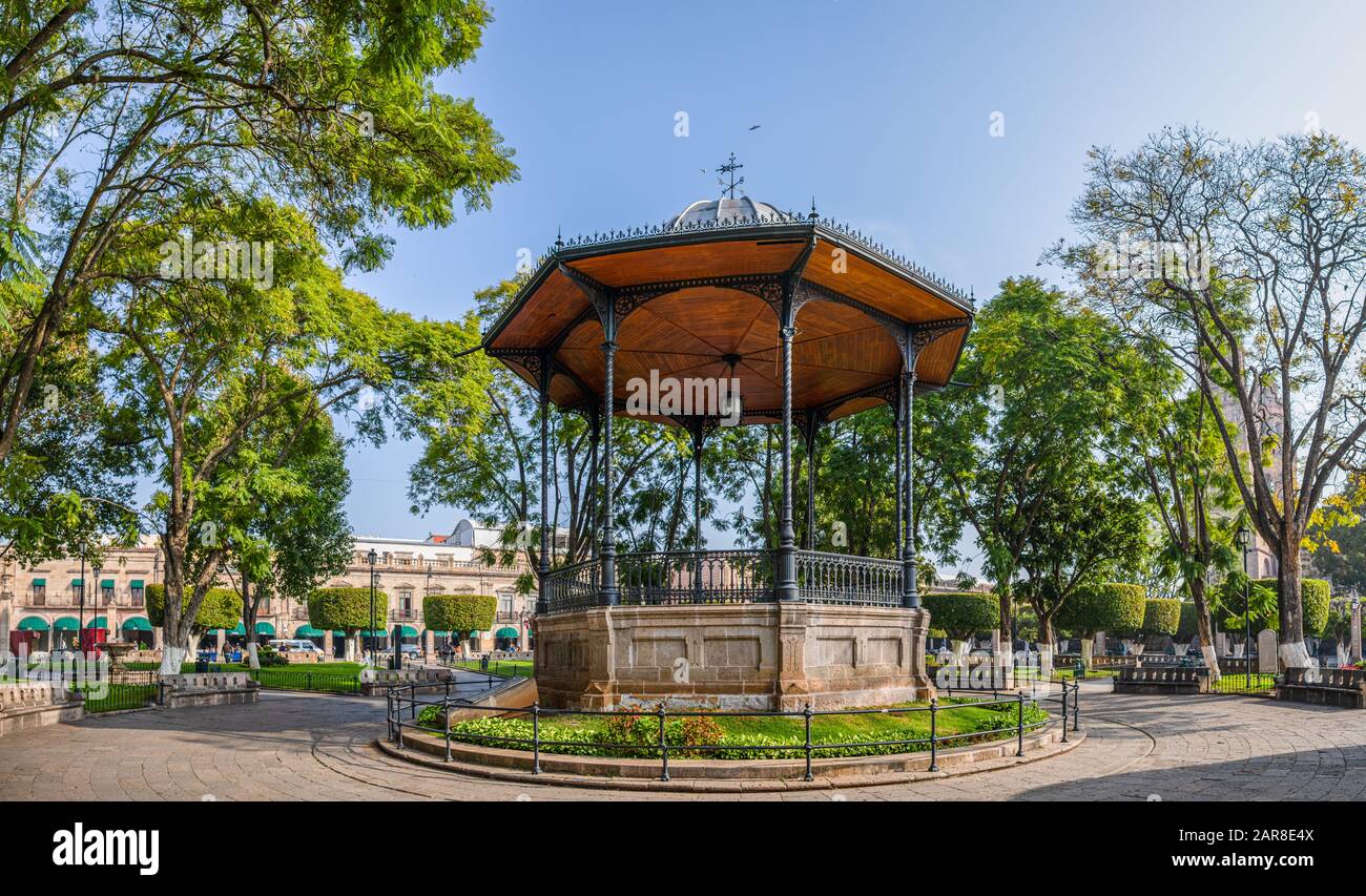 The Kiosk in the plaza de Armas of Morelia, in the State of Michoacan ...
