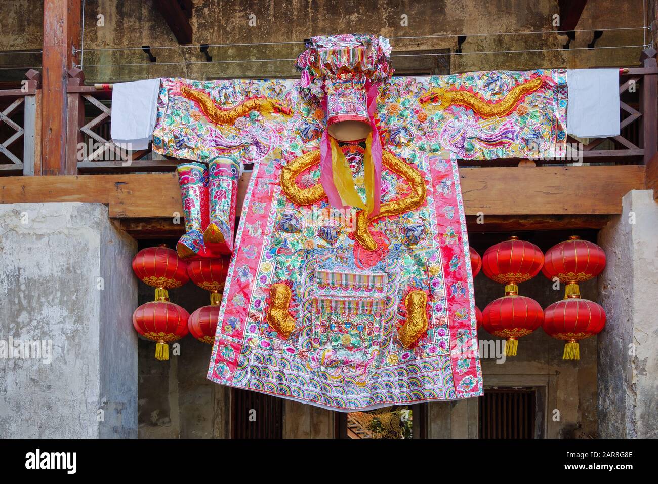 Beautiful Chinese ancient traditional religious clothes hang decorate ...