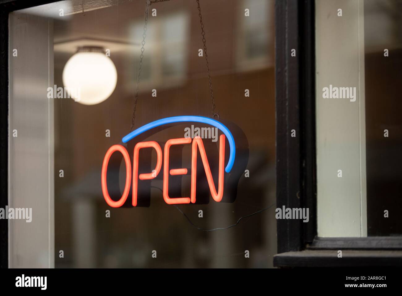 Window bar neon blue hi-res stock photography and images - Alamy