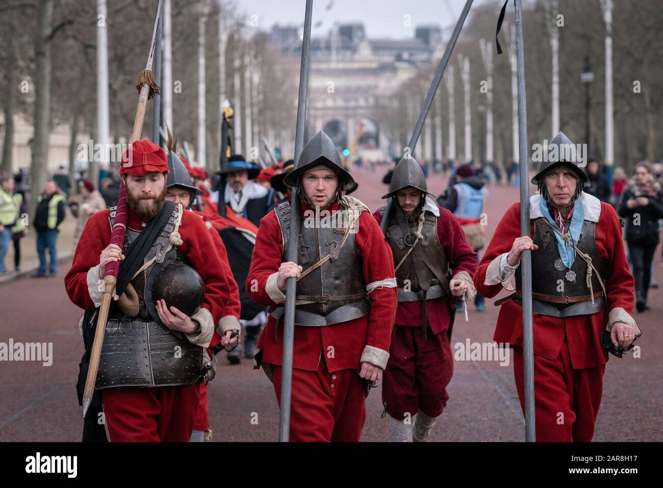 Annual re-enactment of King Charles I execution parade by the English ...