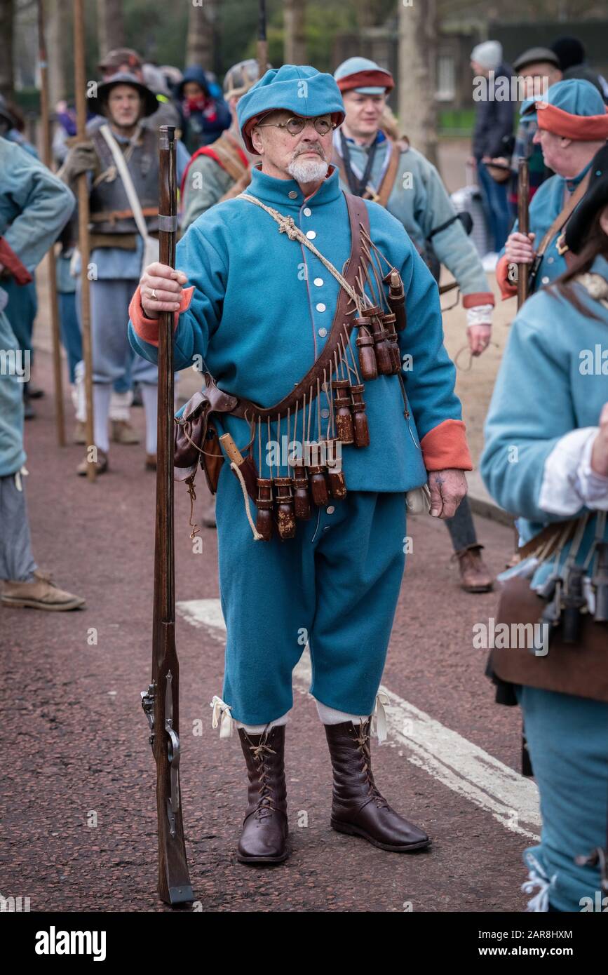 Annual re-enactment of King Charles I execution parade by the English ...