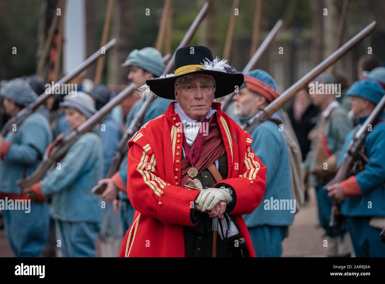 Annual re-enactment of King Charles I execution parade by the English ...