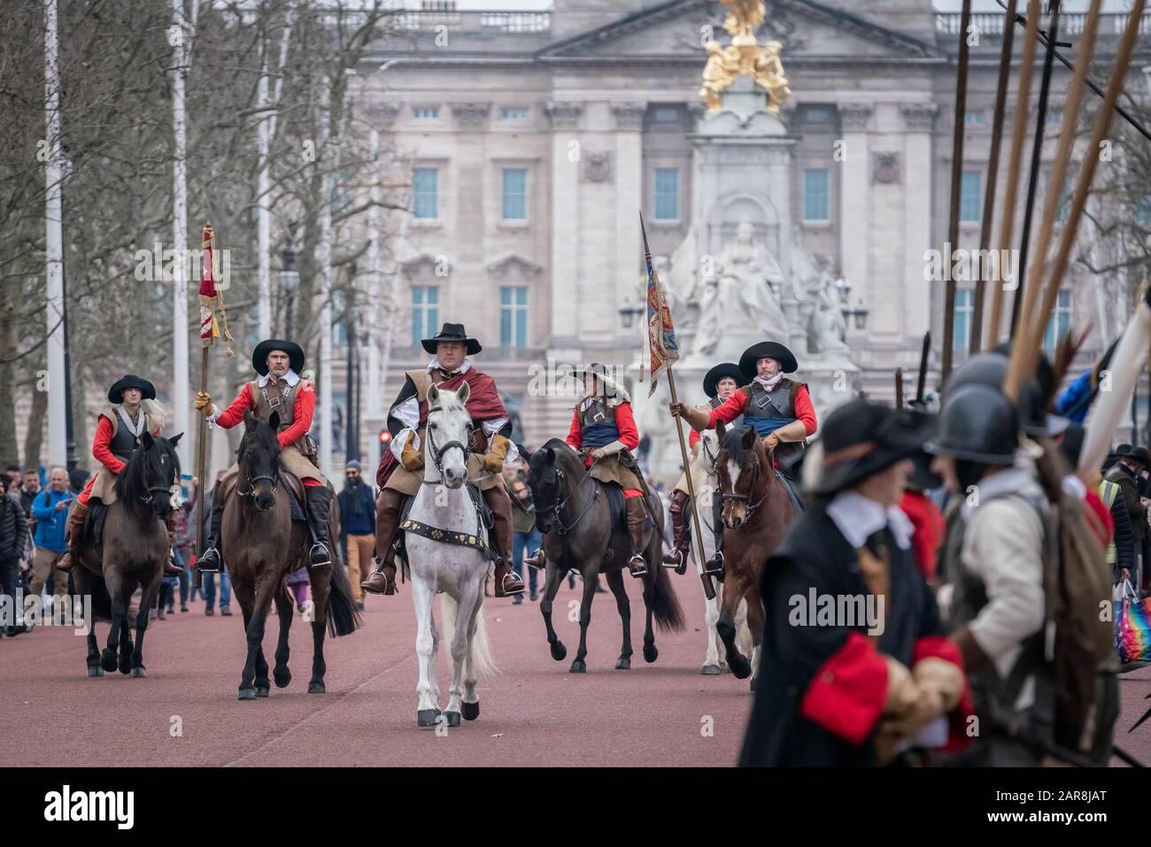 Annual re-enactment of King Charles I execution parade by the English ...