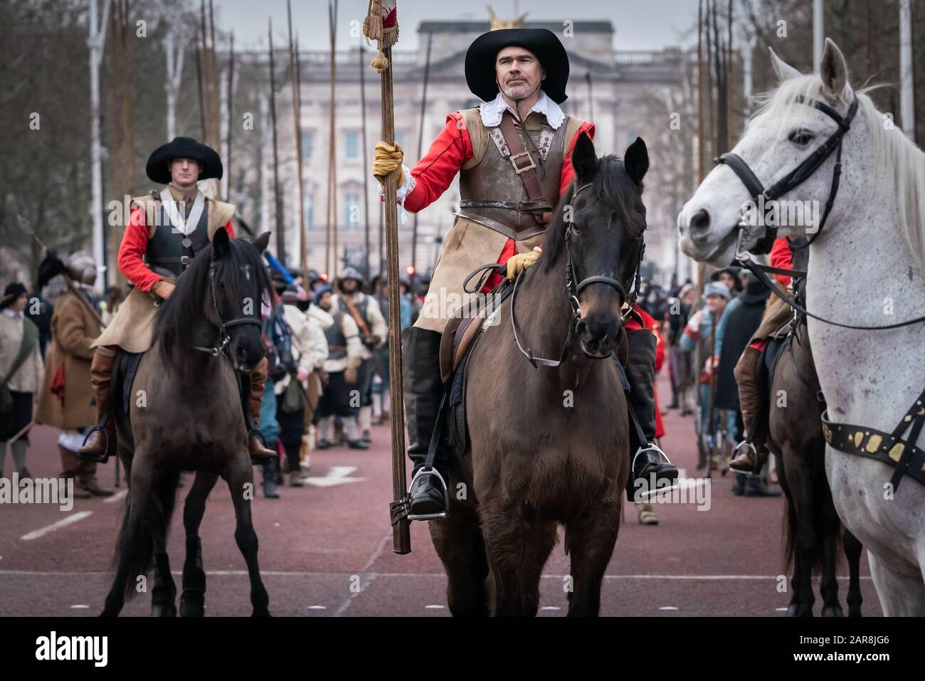 Annual re-enactment of King Charles I execution parade by the English ...