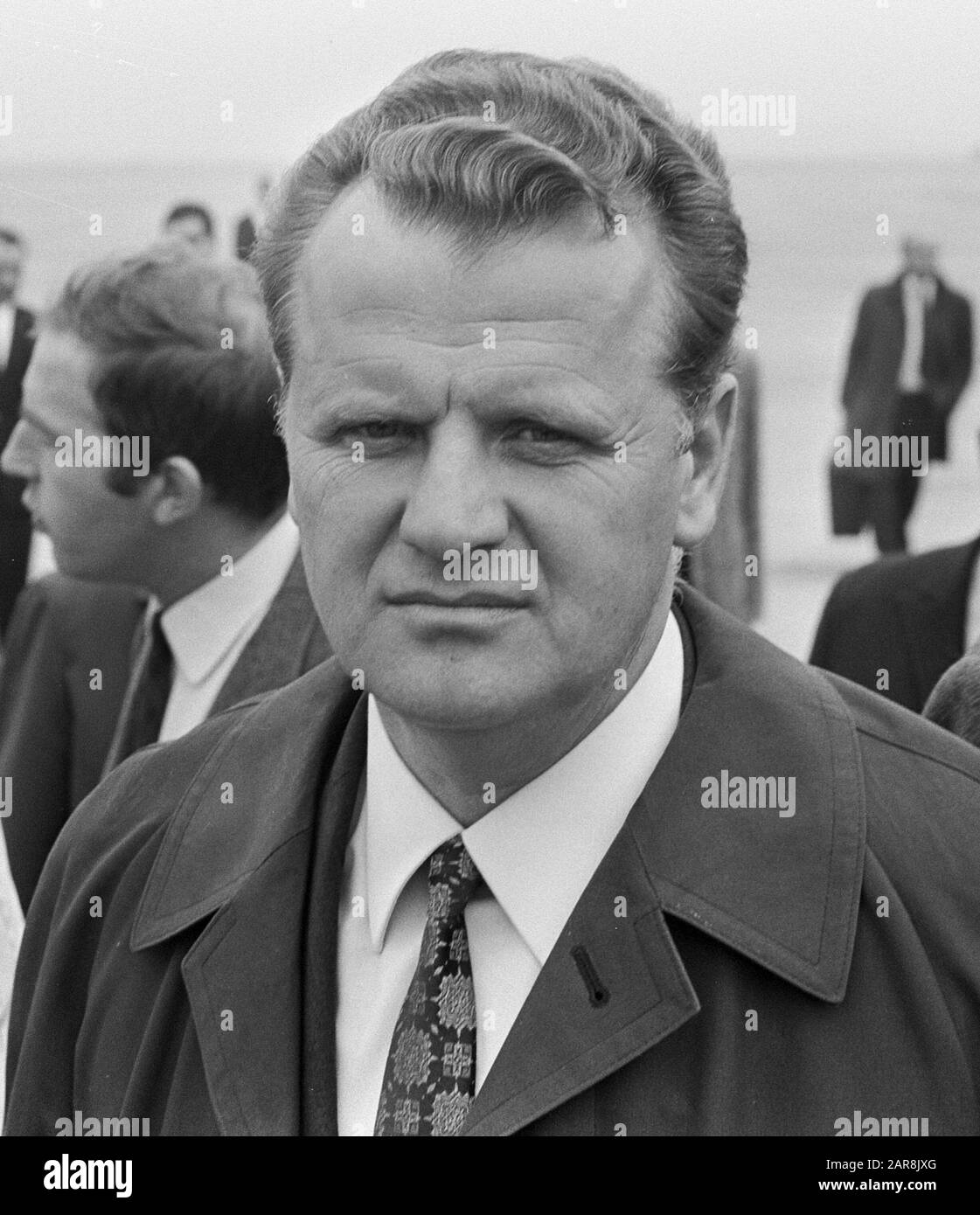 Bulgarian football team arrives at Zestienhoven. Coach Boskov Stock ...