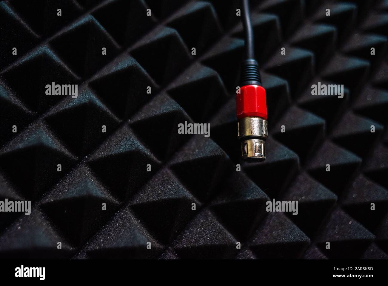 closeup music isolation foam cable sound recording concept studio ...