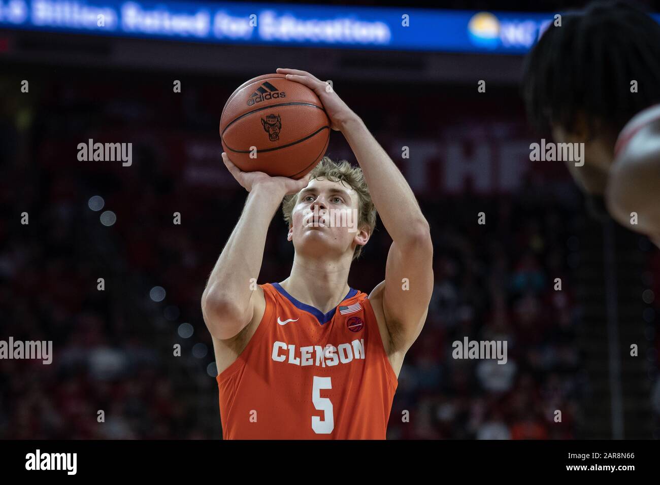 January 18, 2020:Clemson Forward Hunter Tyson (5) during the NCAA ...