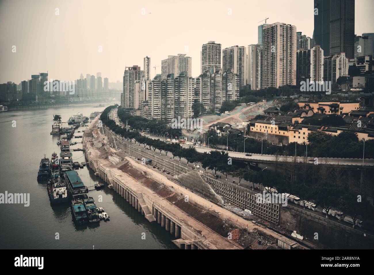 Aerial view of urban buildings and city skyline in Chongqing Stock ...