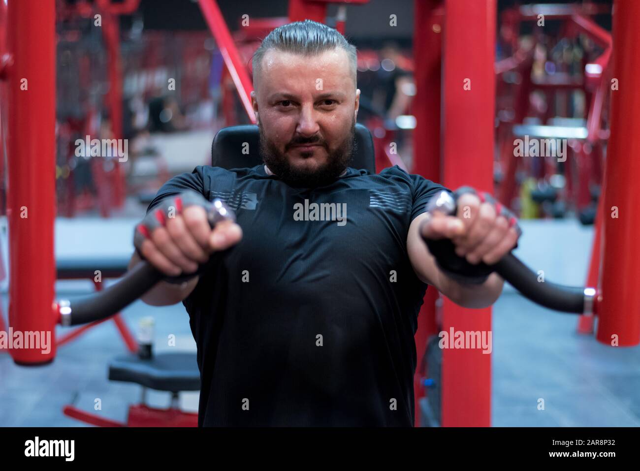 Hard Core Bodybuilding. Muscular athletic bodybuilder fitness model ...