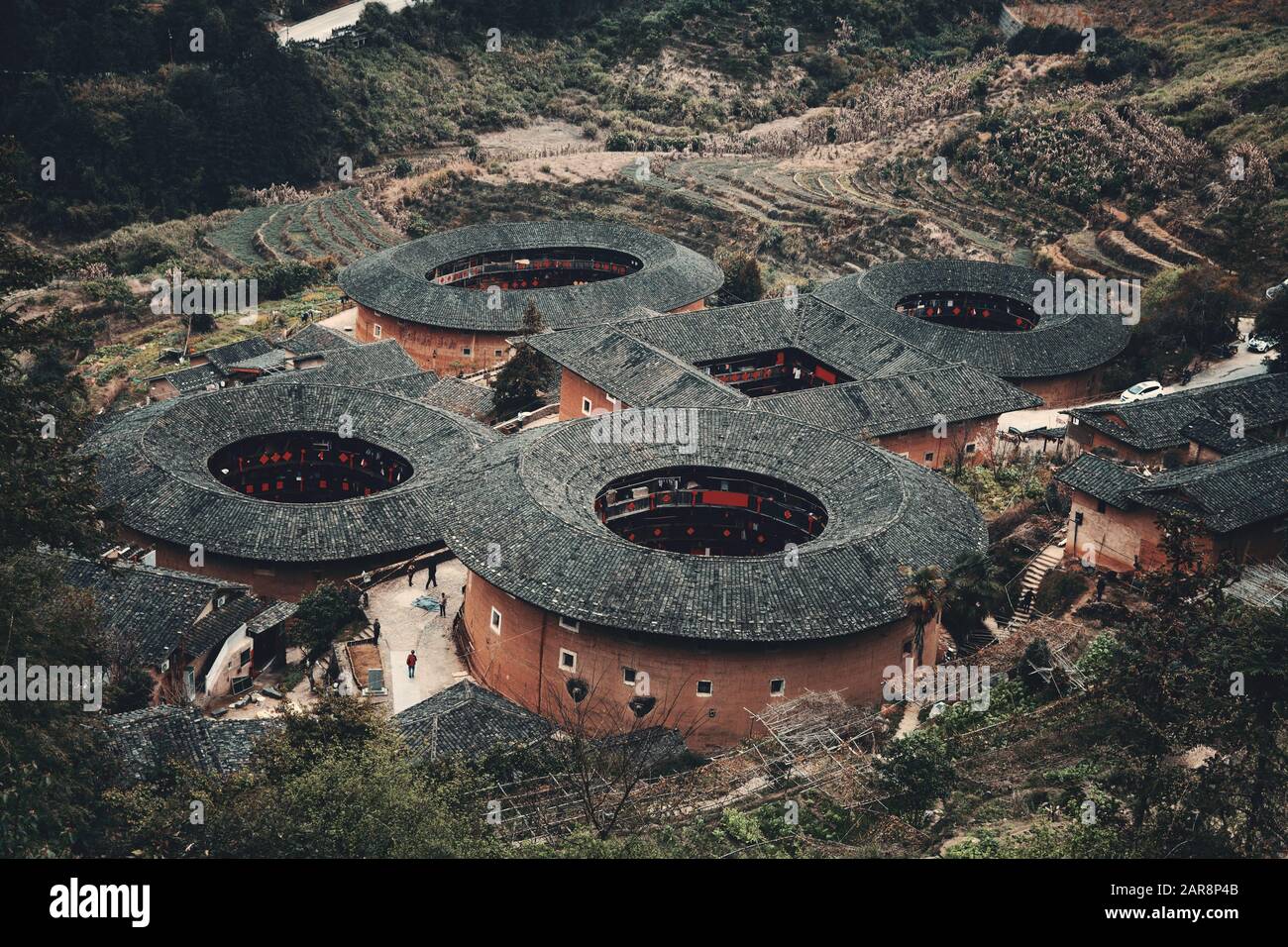 Traditional Tulou building is the unique dwellings of Hakka in Fujian ...