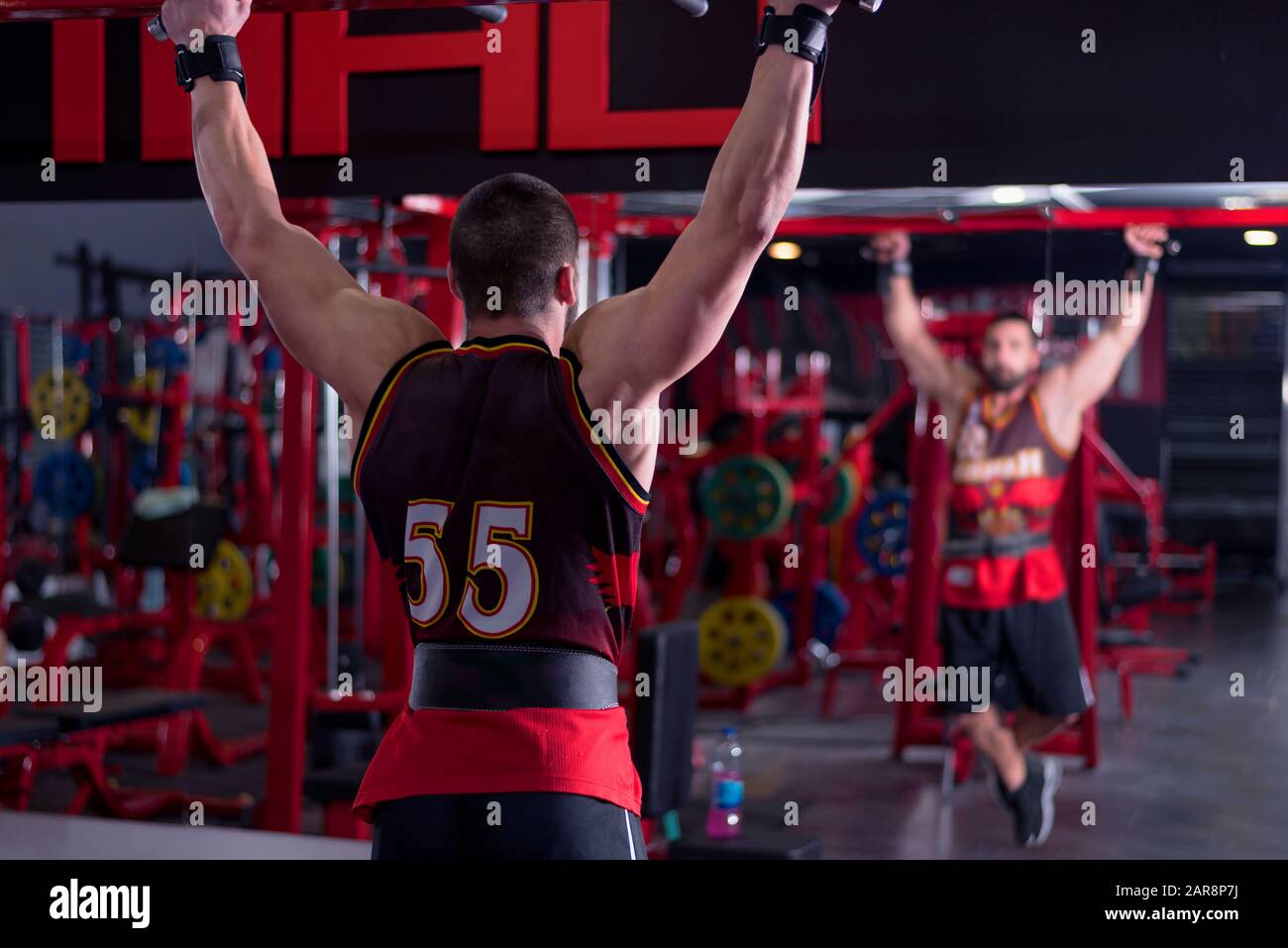 Hard Core Bodybuilding. Muscular athletic bodybuilder fitness model ...