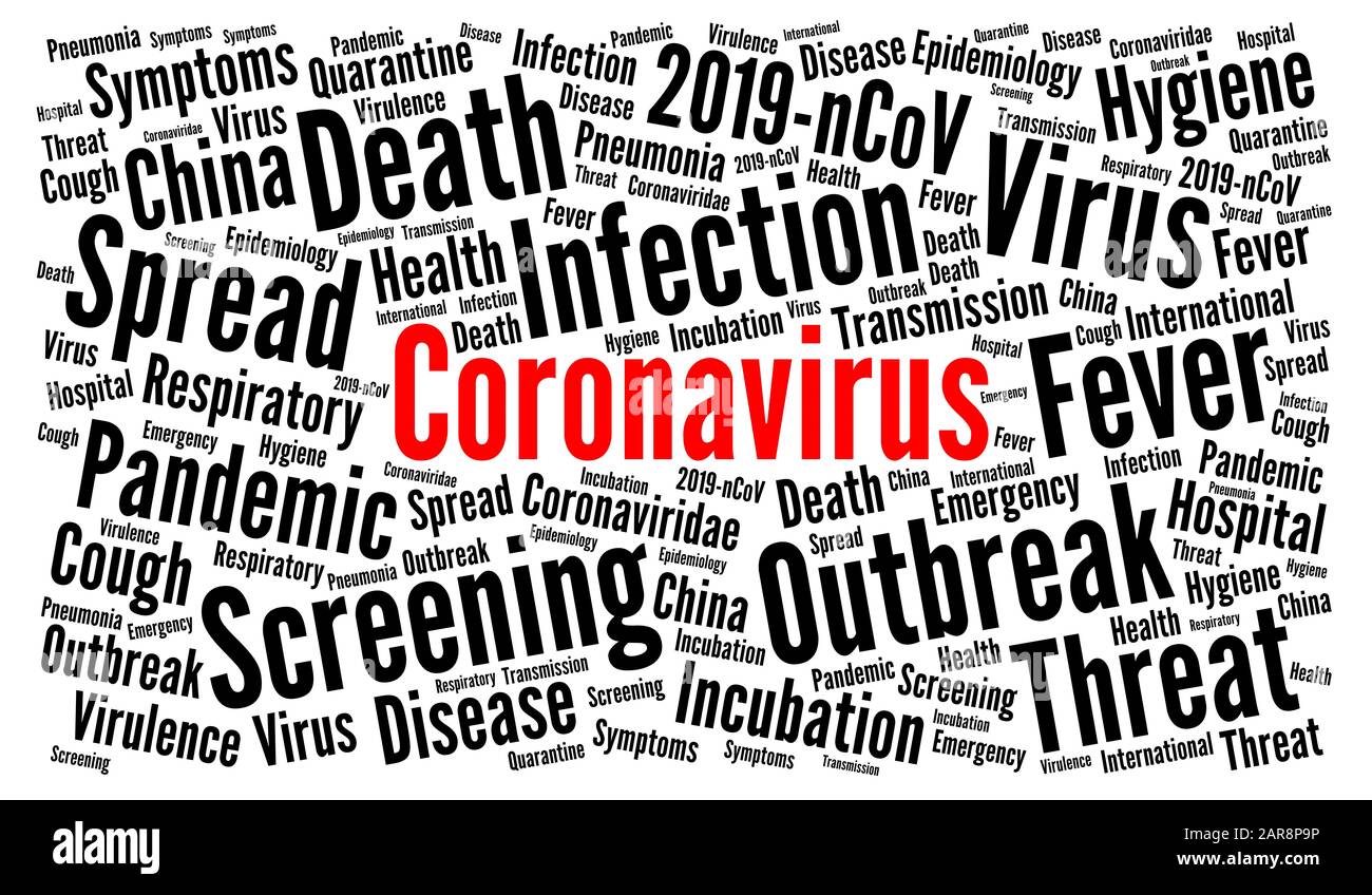 Coronavirus word cloud concept illustration Stock Photo - Alamy