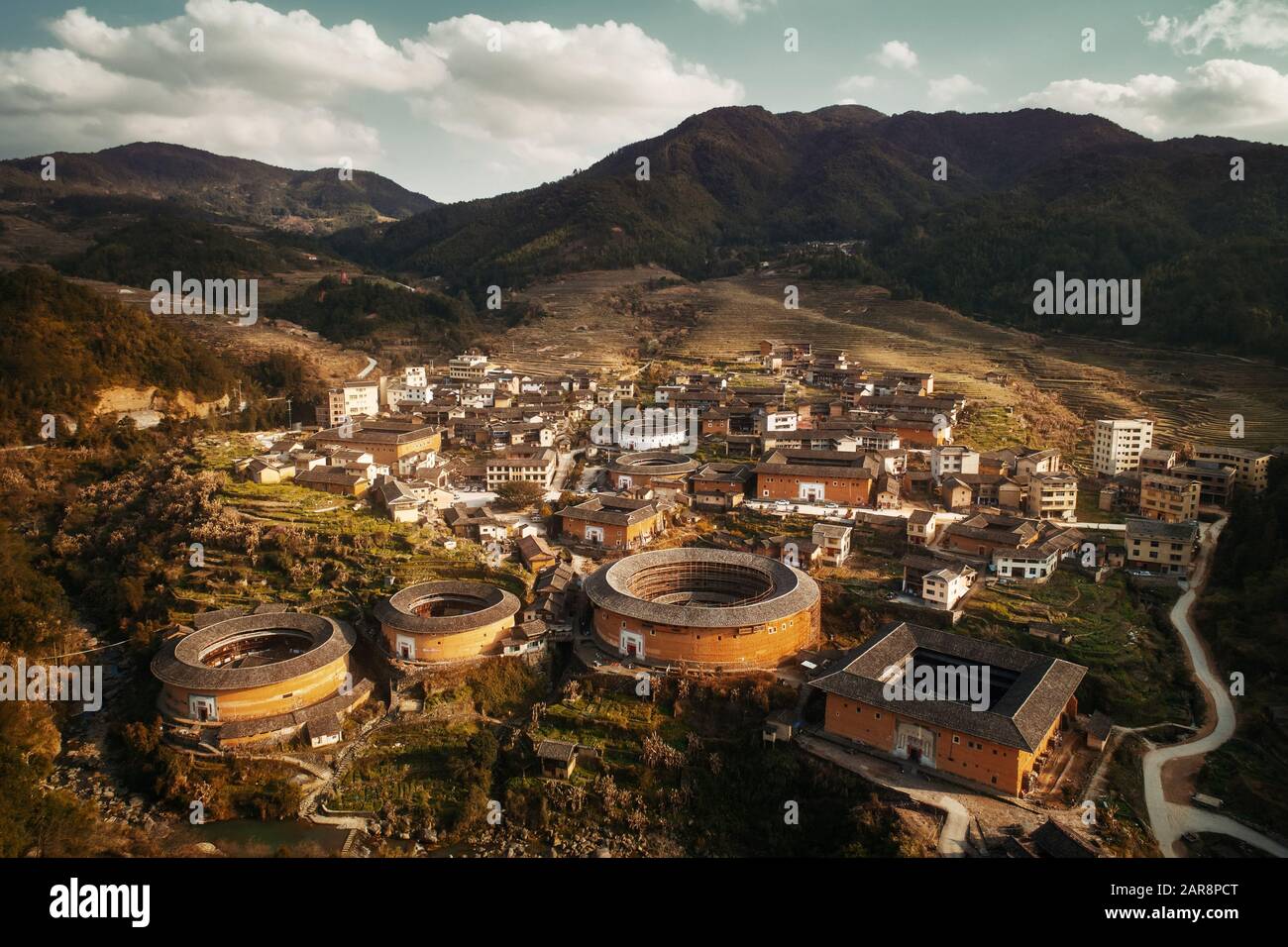 Traditional Tulou building is the unique dwellings of Hakka in Fujian ...