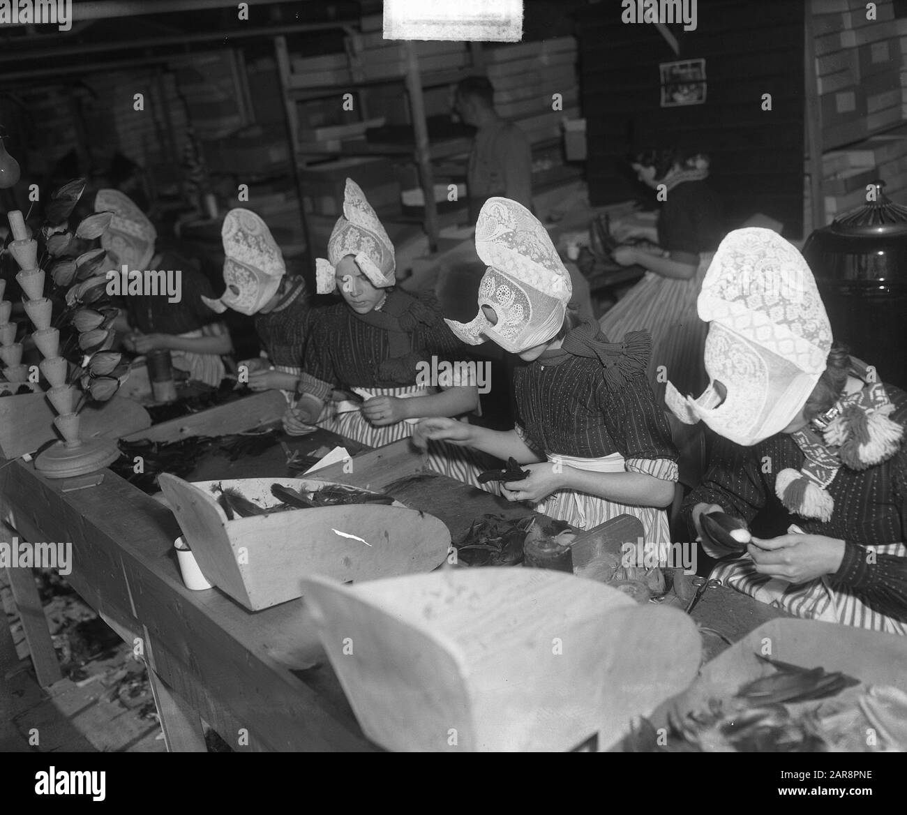 Volendam Textile industry Volendam Annotation: Girls in costume editing ...