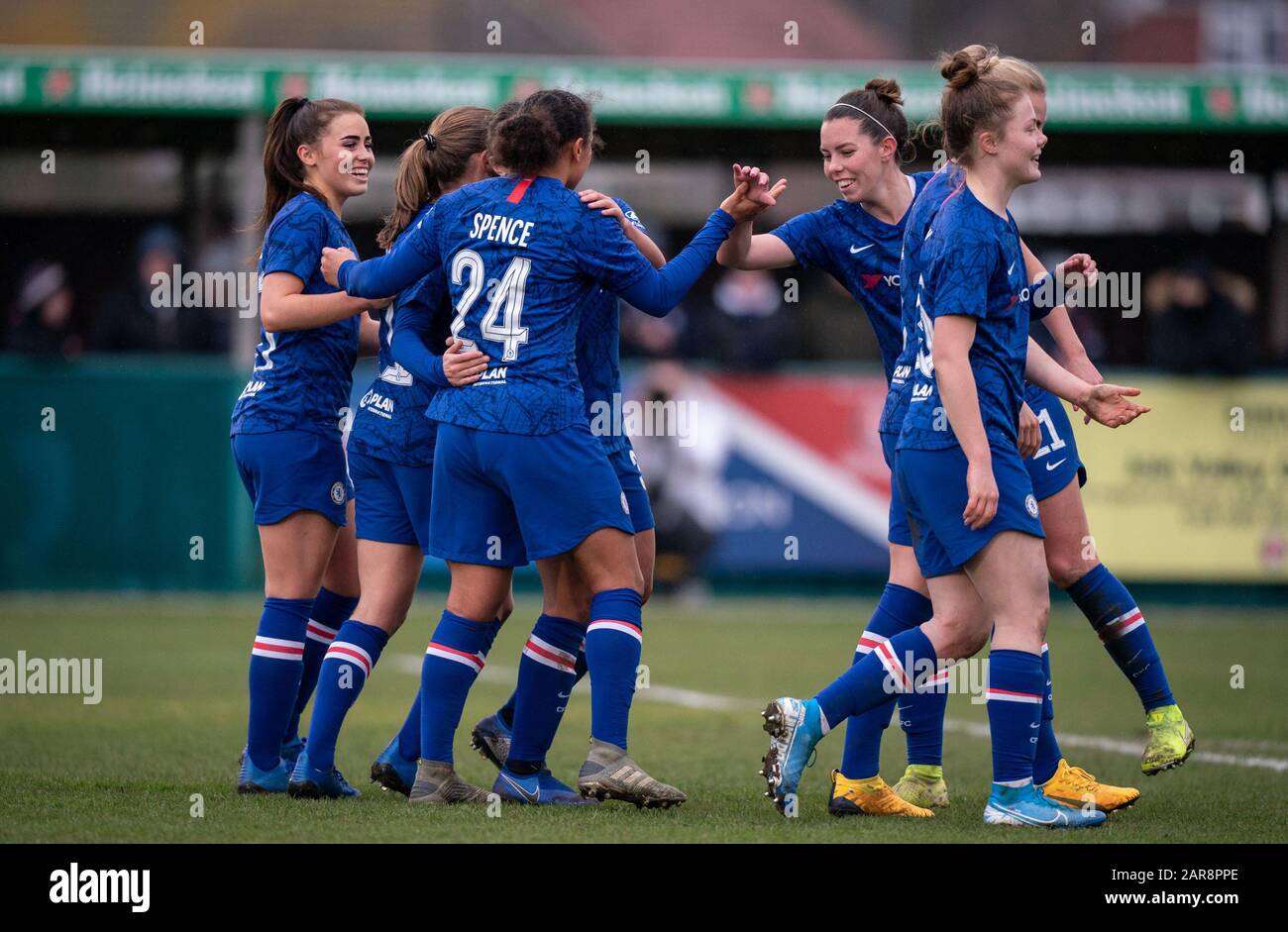Celebrations after Drew Spence of Chelsea Women 2nd goal 3-0 during the ...