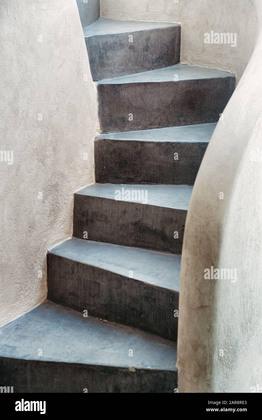 Santorini island stairs closeup in Greece Stock Photo - Alamy