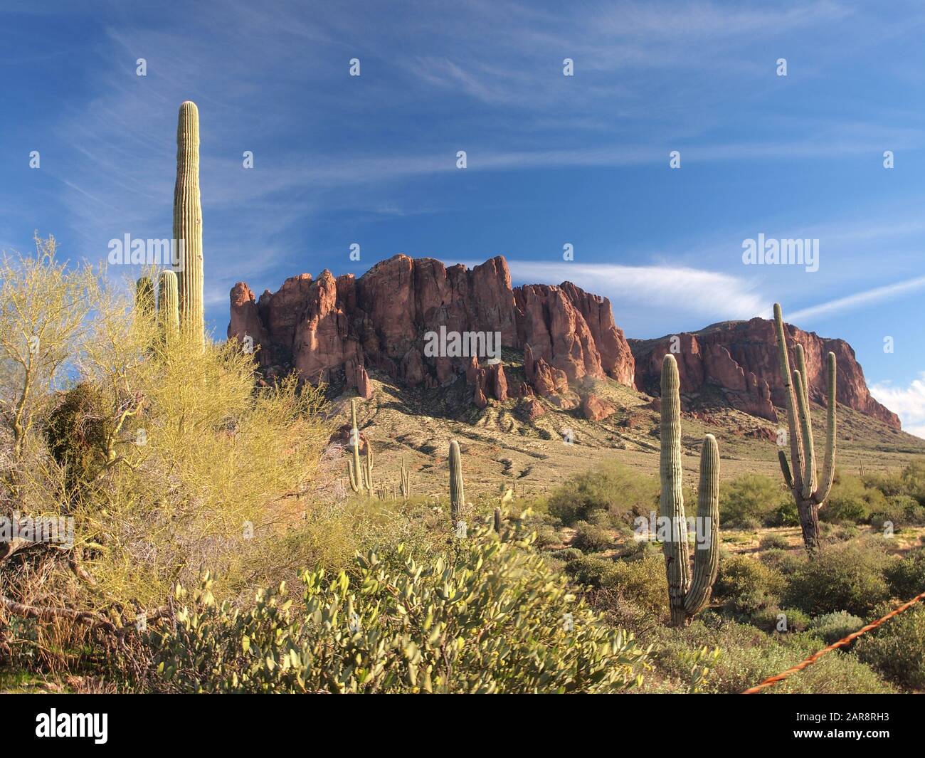 Superstition mountain at sunset in arizona hi-res stock photography and ...