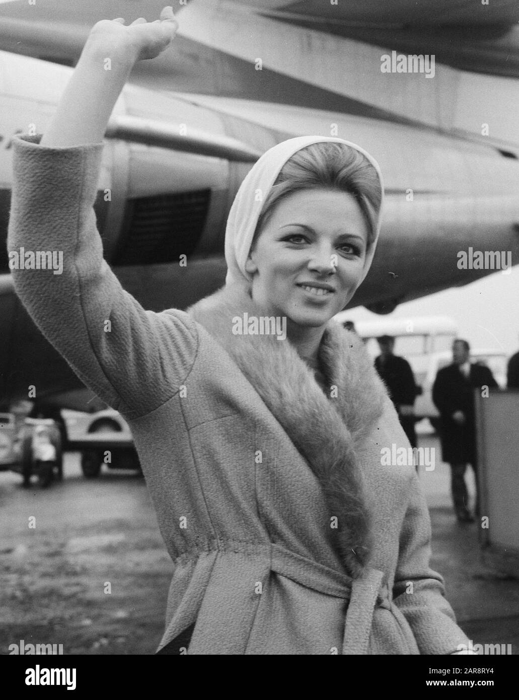 Film actress Thea Flemming, the Dutch Brigitte Bardot, upon arrival at ...