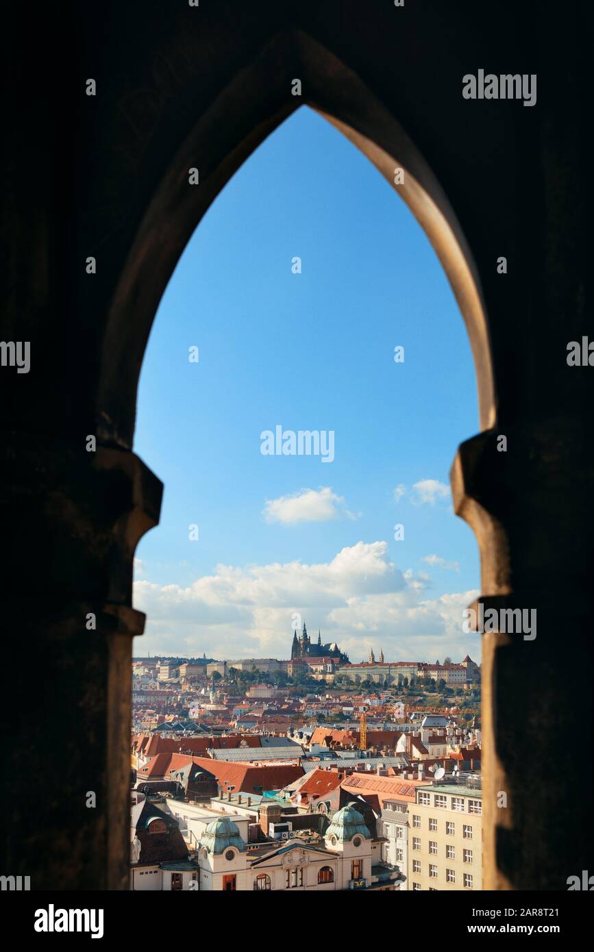 Prague city view with historical buildings in Czech Republic Stock ...