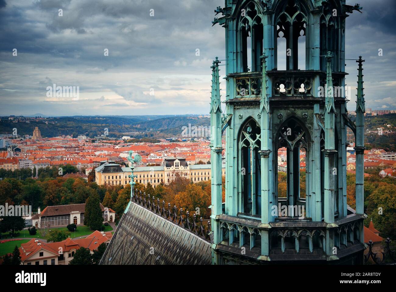Prague Castle with Saint Vitus Cathedral in Czech Republic Stock Photo ...