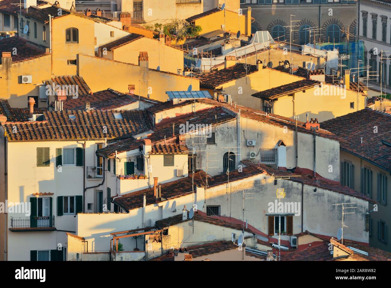 Roofs of old buildings in Florence in Italy Stock Photo - Alamy