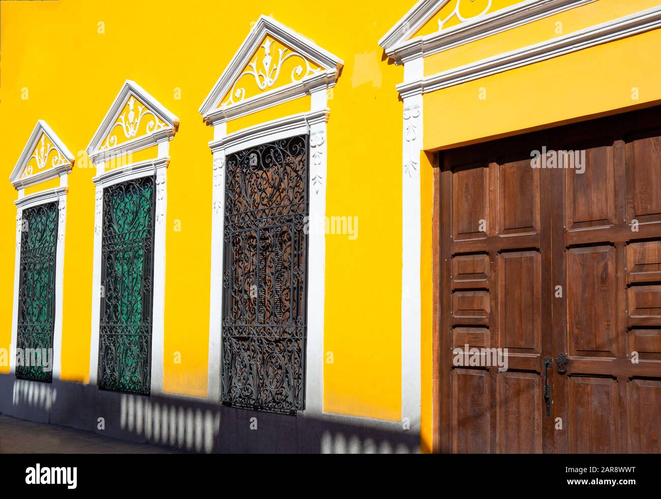 Scenic colorful colonial Merida streets in Mexico, Yucatan Stock Photo ...