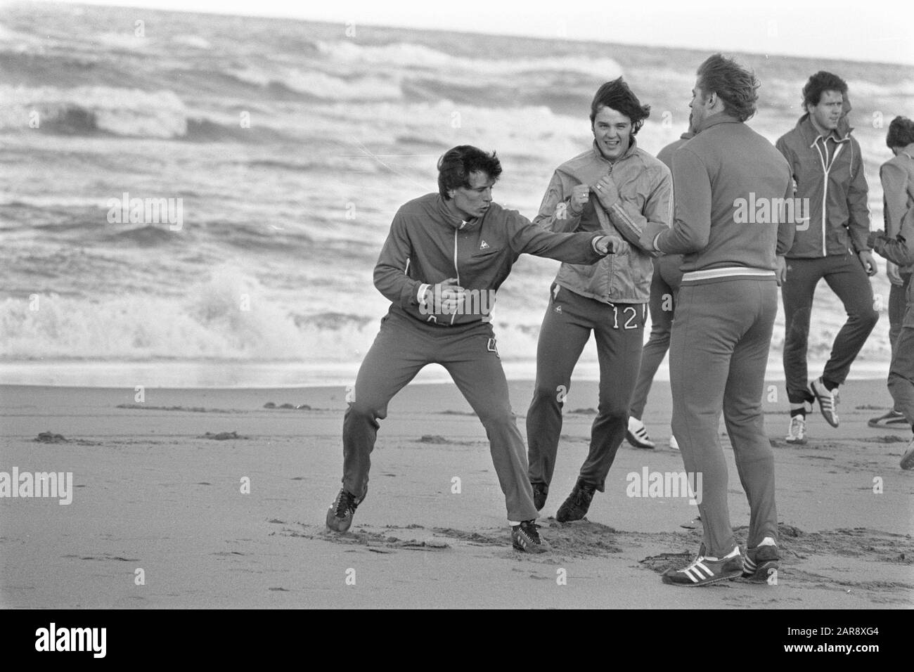 Training Ajax in Wassenaar; Ruud Geels (l) and Meyer during training ...