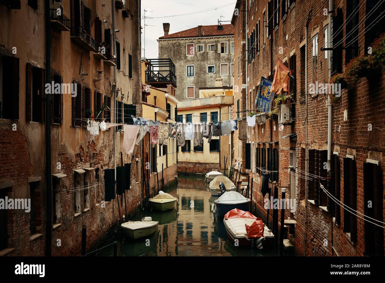 Venice canal view with historical buildings. Italy Stock Photo - Alamy