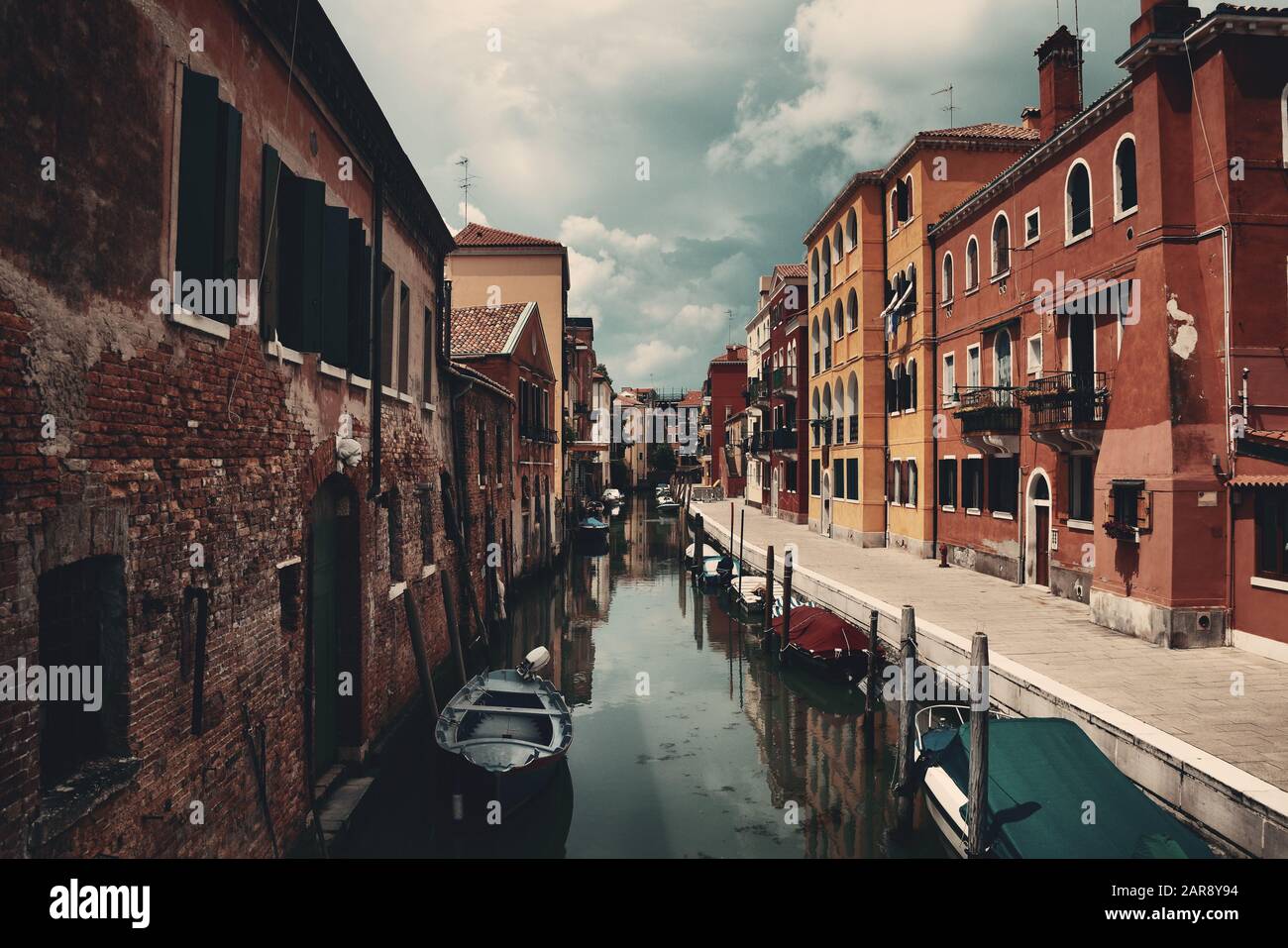 Venice canal view with historical buildings. Italy Stock Photo - Alamy