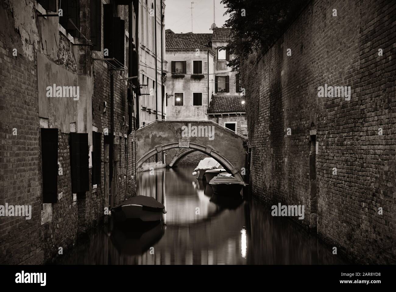 Venice canal view with historical buildings. Italy Stock Photo - Alamy
