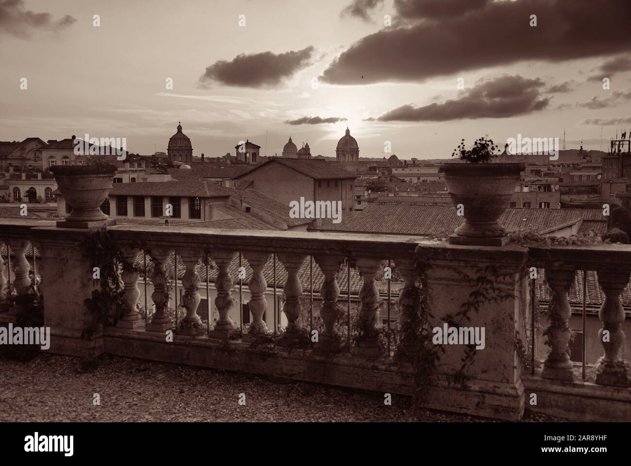 Rome rooftop view with ancient architecture in Italy Stock Photo - Alamy