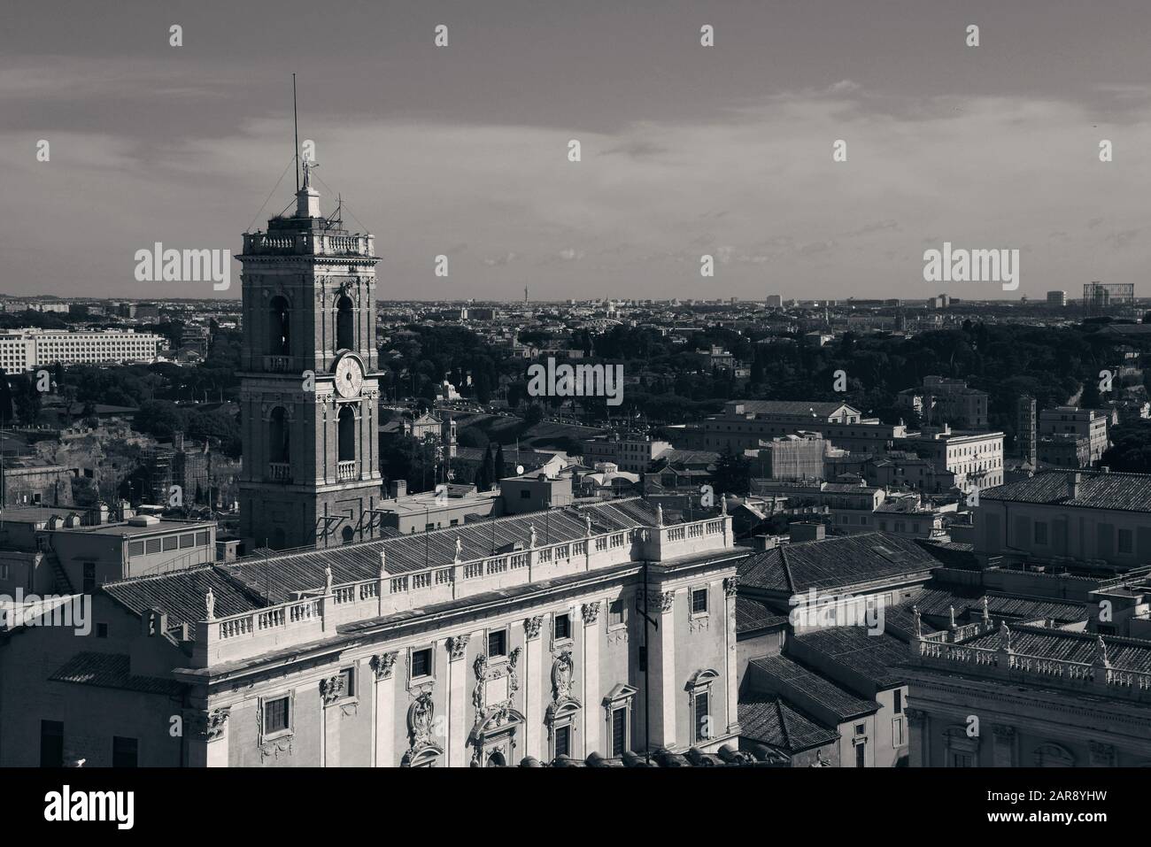 Rome rooftop view with ancient architecture in Italy Stock Photo - Alamy