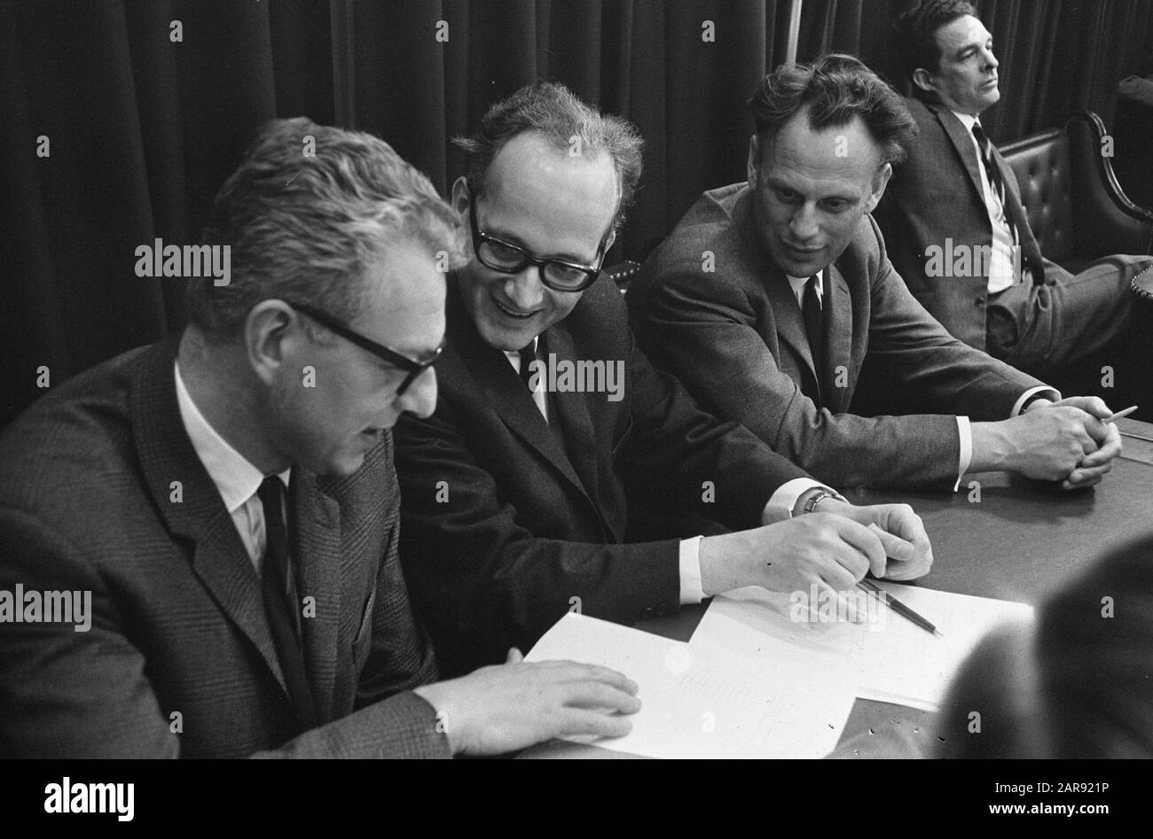 House of Representation, the three communist MPs, v.l.n.r. Bakker ...