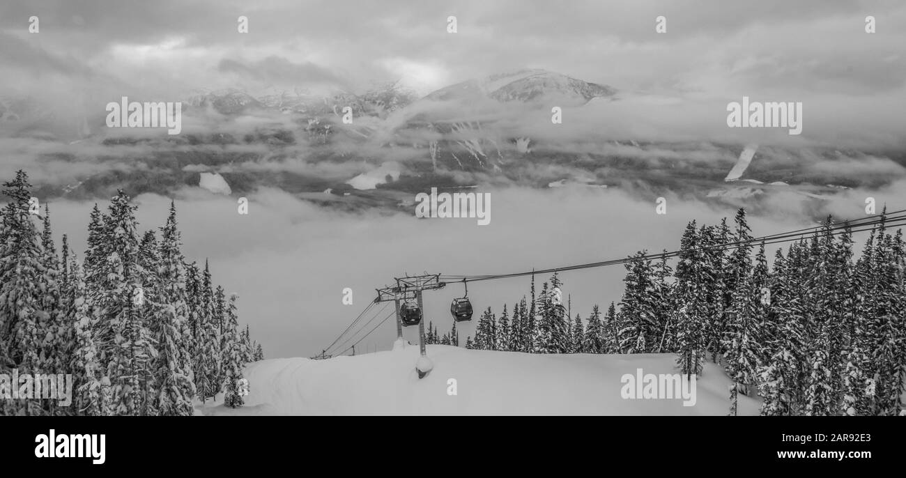 Snowy landscape day skiing Black and White Stock Photos & Images - Alamy
