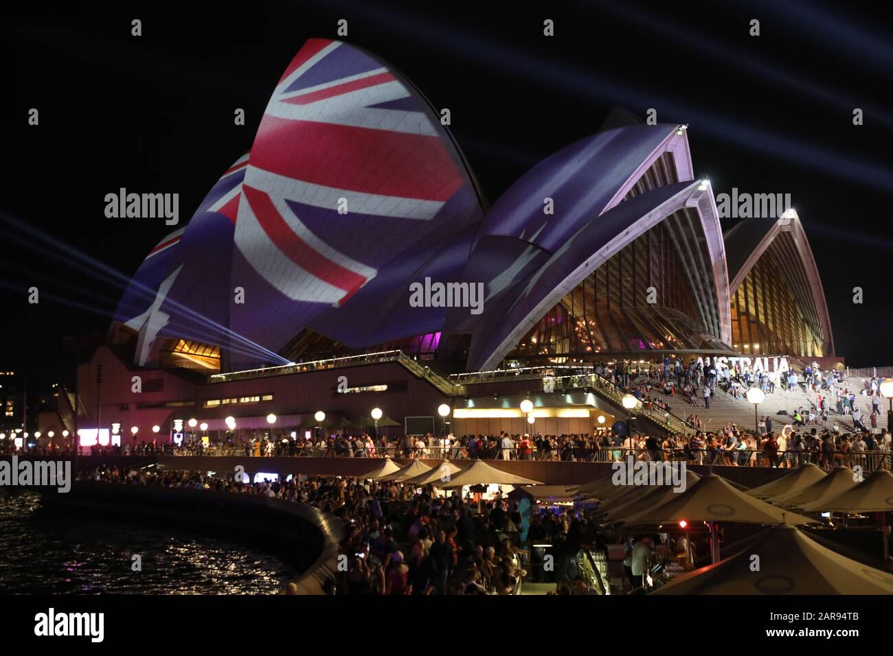 Sydney, Australia. 26th January 2020. Sydney Opera House was lit up ...