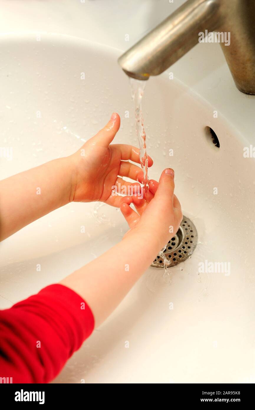 hygiene, hand washing, hands, child, sink, bathroom, water, clean ...