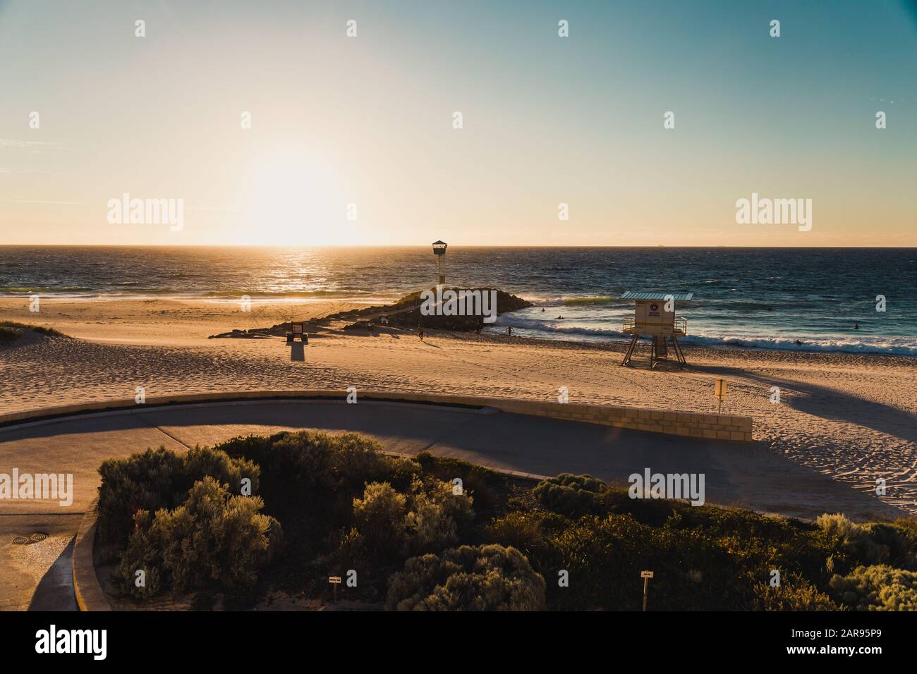 PERTH, WESTERN AUSTRALIA - January 8th, 2020: view of the sunset over ...