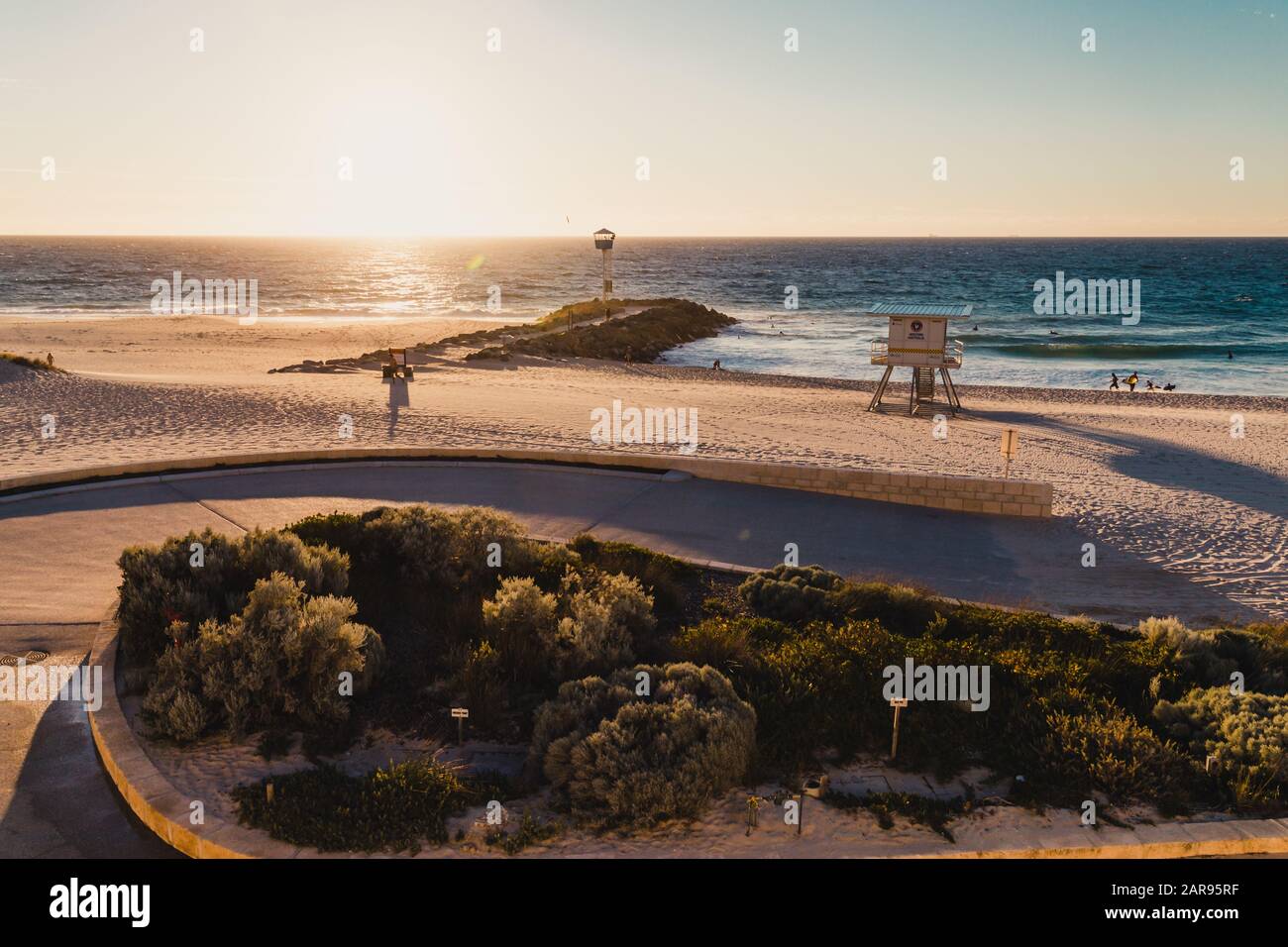 PERTH, WESTERN AUSTRALIA - January 8th, 2020: view of the sunset over ...