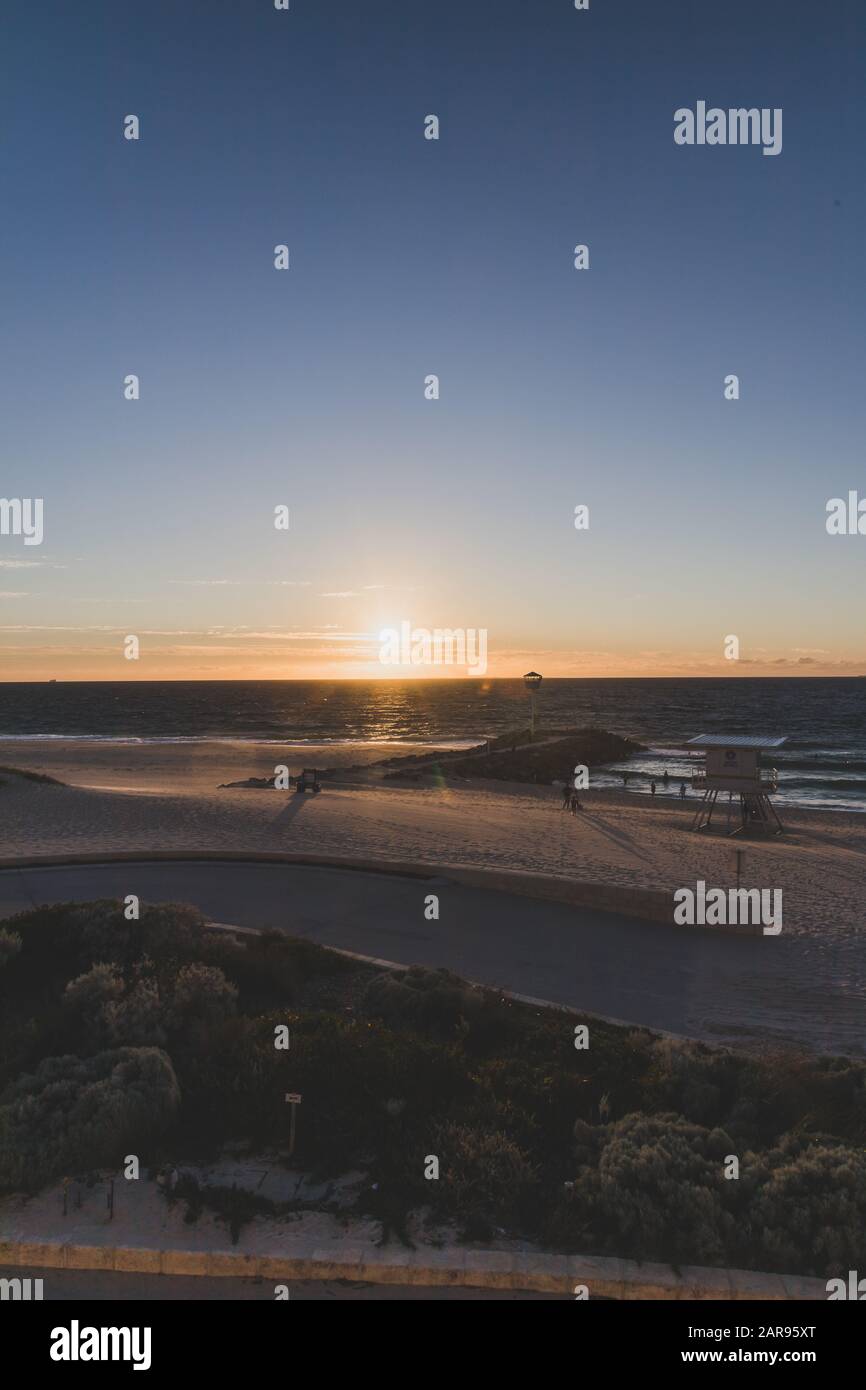 PERTH, WESTERN AUSTRALIA - January 8th, 2020: view of the sunset over ...