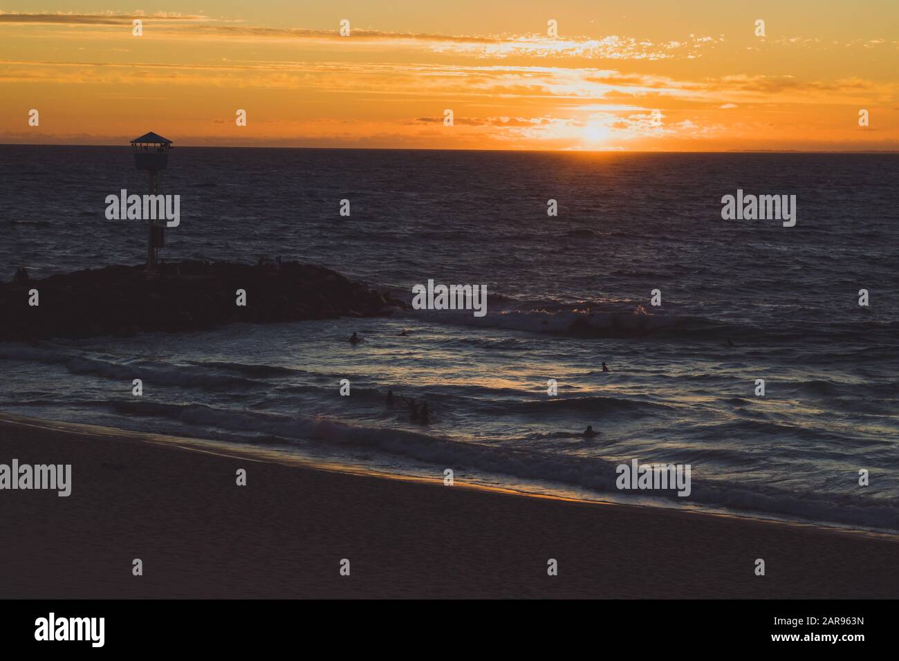 PERTH, WESTERN AUSTRALIA - January 8th, 2020: view of the sunset over ...