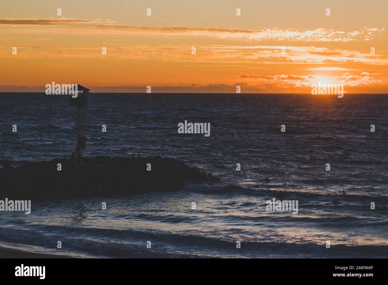 PERTH, WESTERN AUSTRALIA - January 8th, 2020: view of the sunset over ...