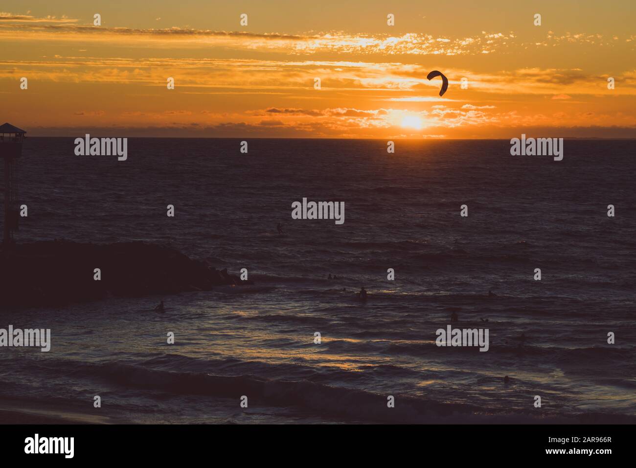 PERTH, WESTERN AUSTRALIA - January 8th, 2020: view of the sunset over ...